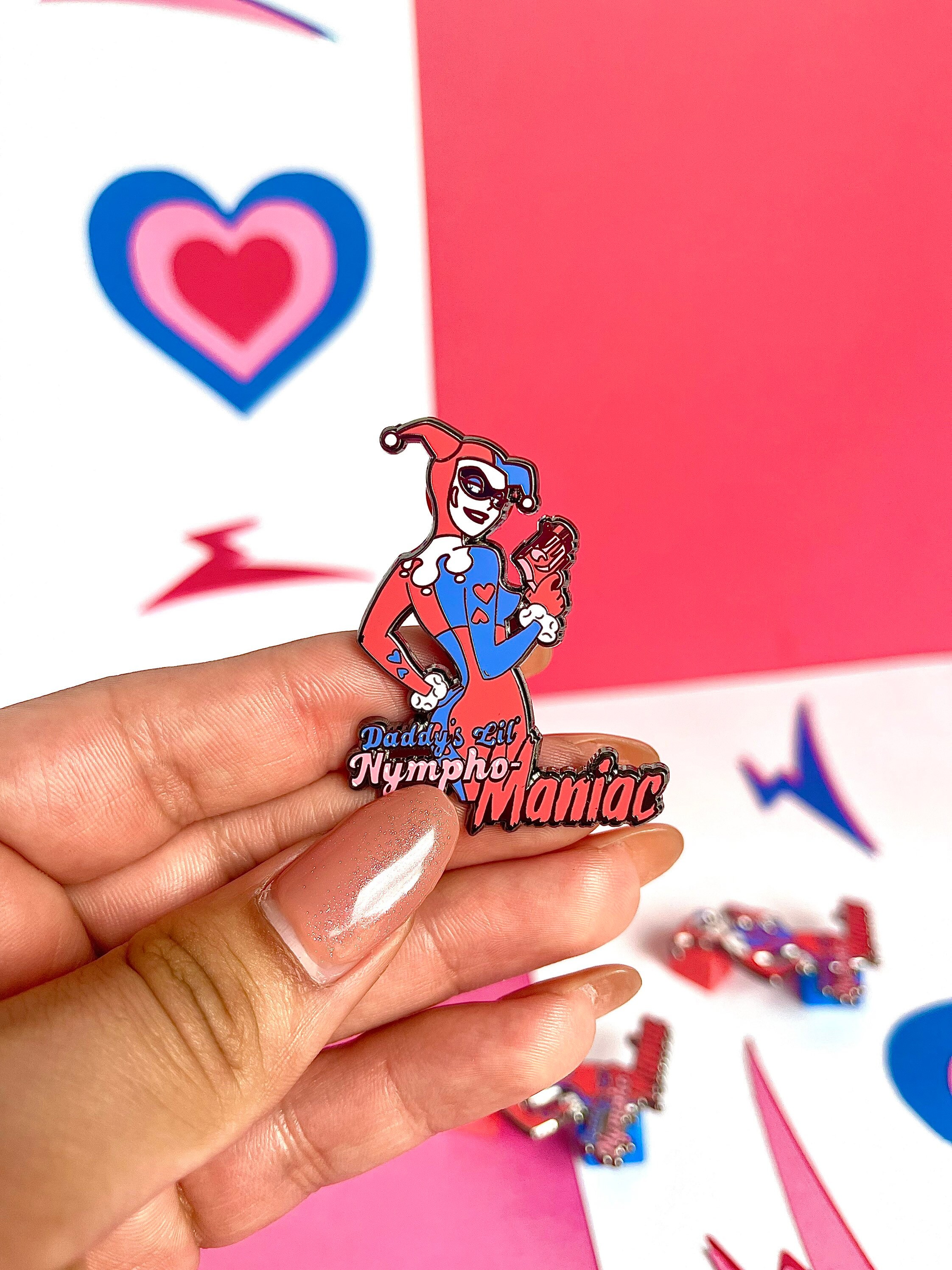 Daddys Lil Nympho-maniac Enamel Pin Harley Quinn the - Etsy