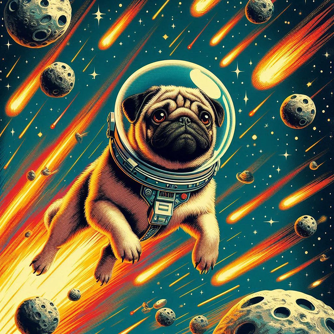 Retro Space Pug Bundle JPEG - Etsy
