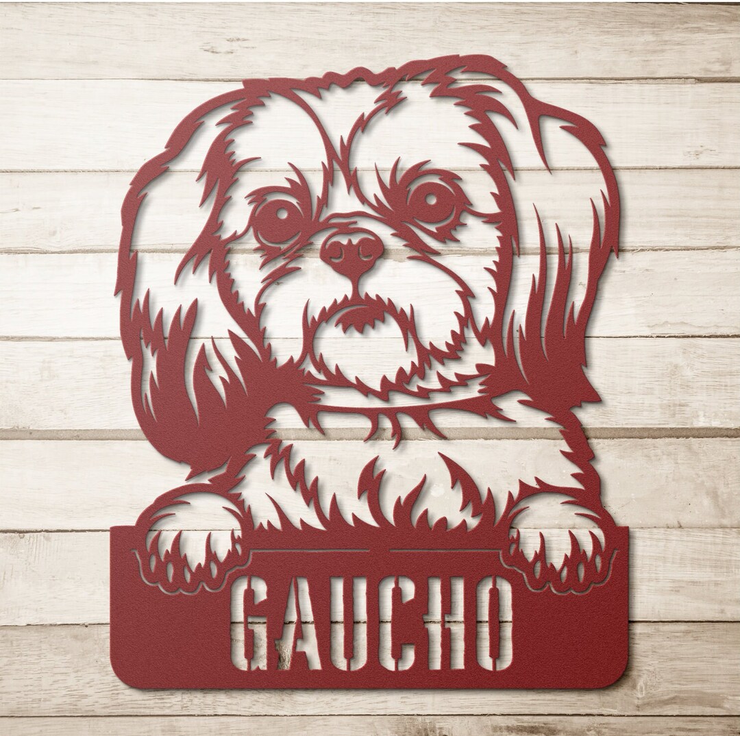 Shih Tzu Personalized Metal Wall Decor, 18 Gauge Powder Coated, 5 ...