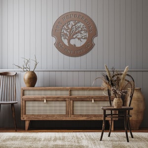 Personalized Metal Oak Tree for Couples | Metal Wall Art | Rustic ...
