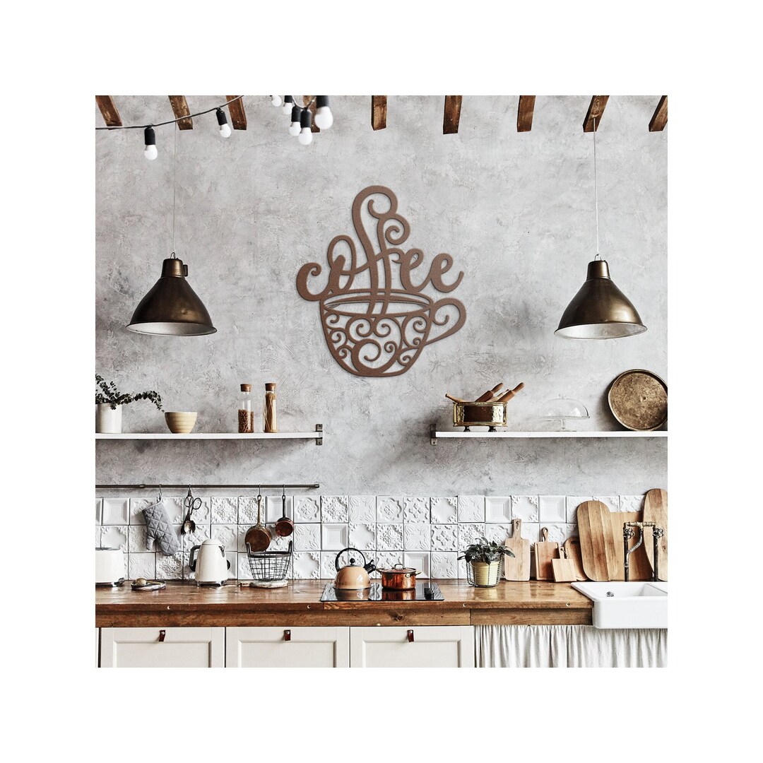 Coffee Laser Cut Metal Art Sign, Coffee Lover Gift, Laser Cut Wall ...