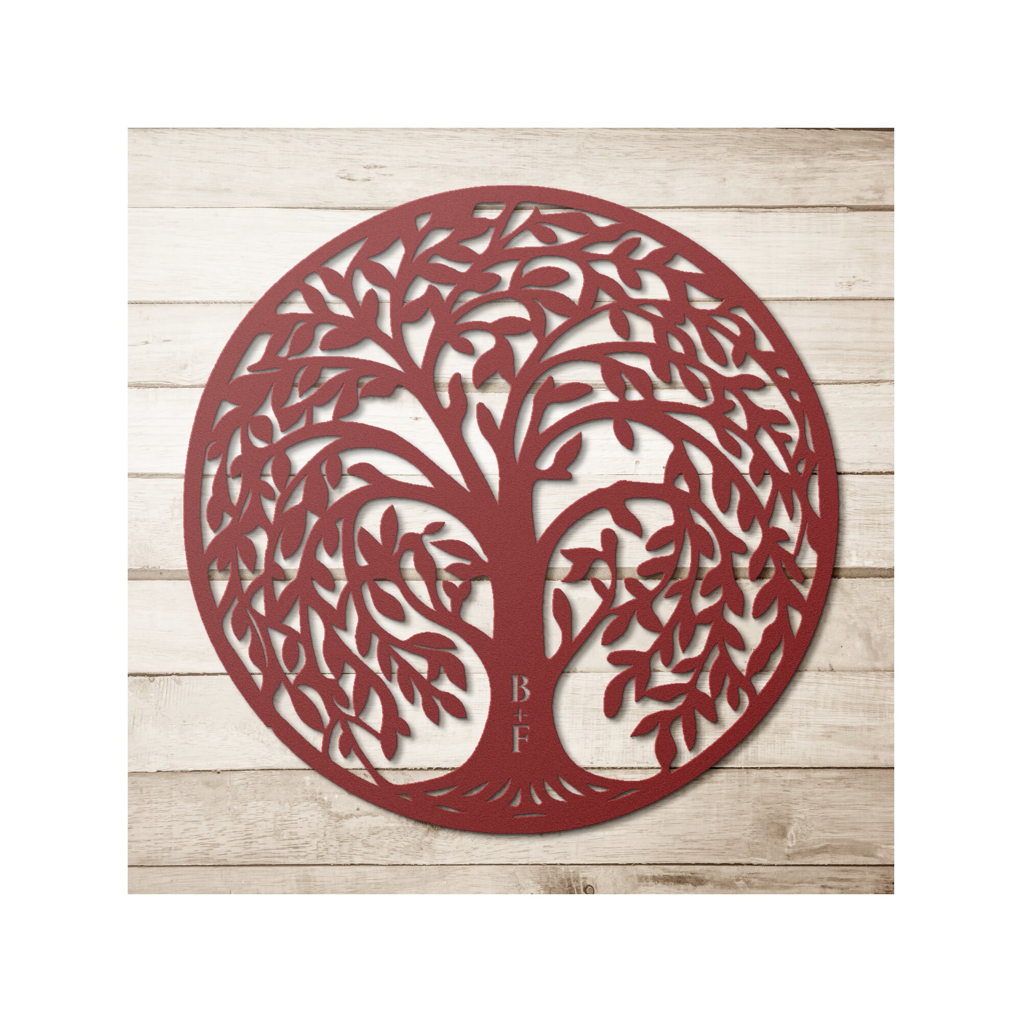 Love & Initials Laser Cut Metal Oak Tree Great Couples Gift - Etsy