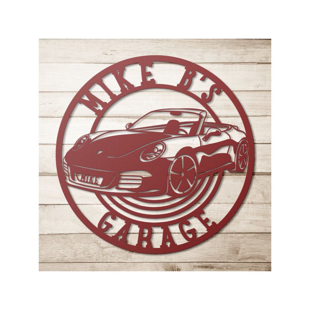 Convertible 911 Porche Metal Garage Sign, Custom Porsche Garage Sign ...
