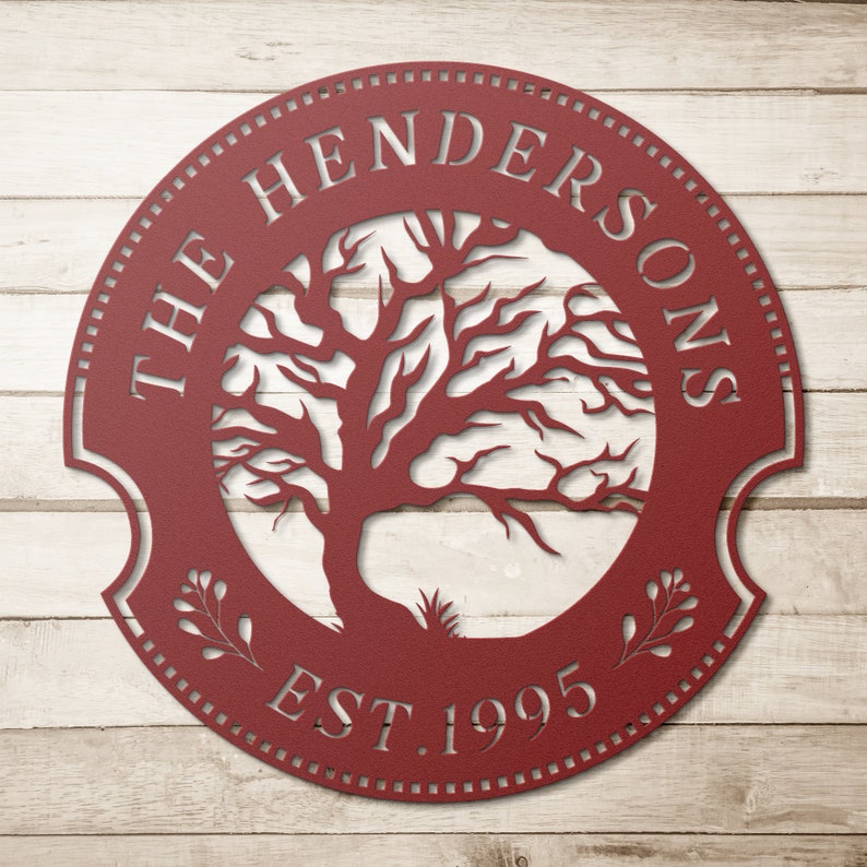 Personalized Metal Oak Tree for Couples | Metal Wall Art | Rustic ...