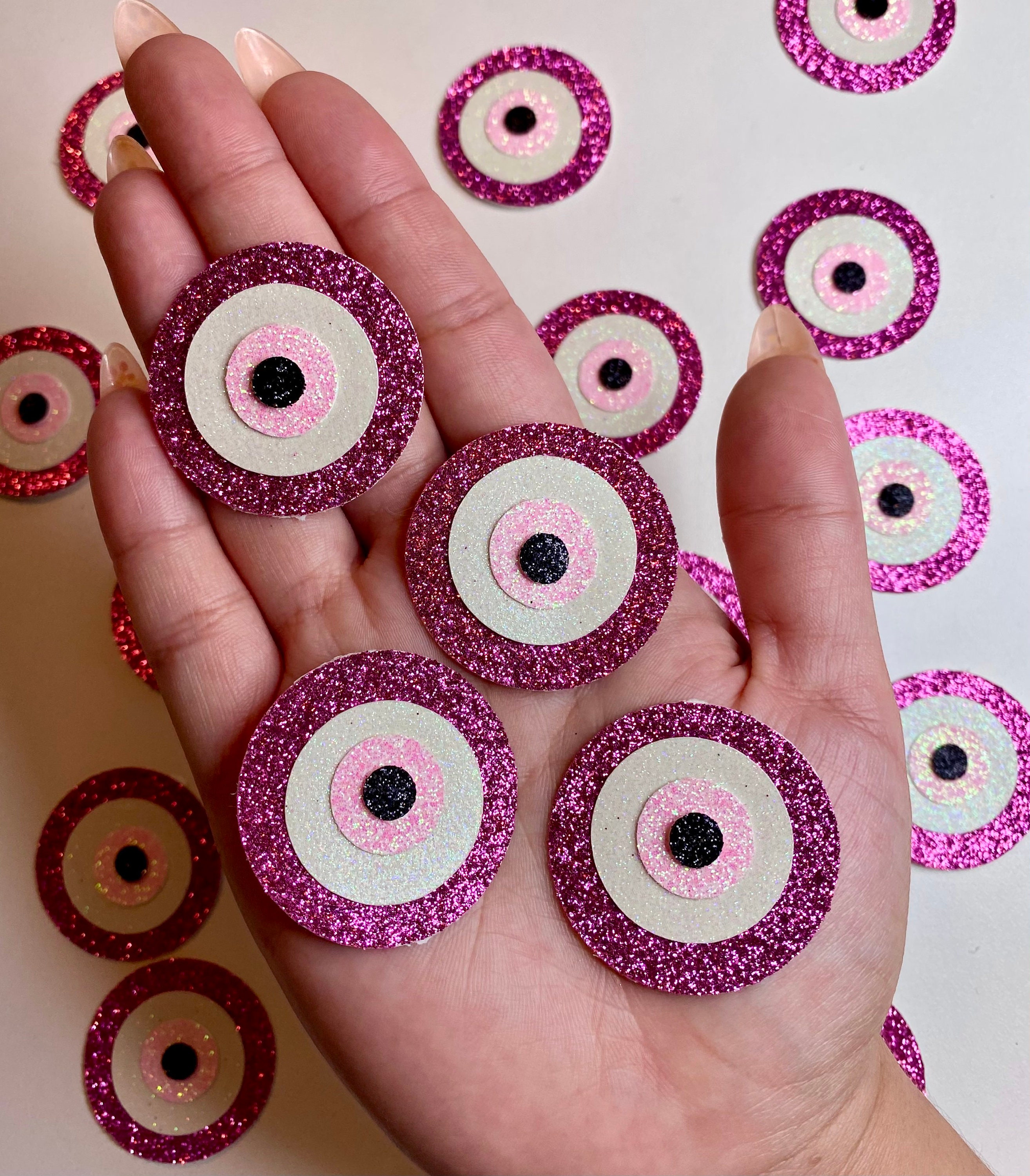 Pink Glitter Evil Eye Nazar Confettievil Eye Decornazar Decorbirthday ...