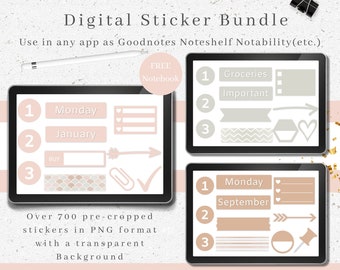 Free Digital Goodnotes Stickers - Etsy