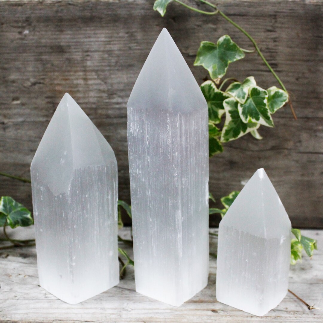 Selenite Pencil Point Tower - Etsy
