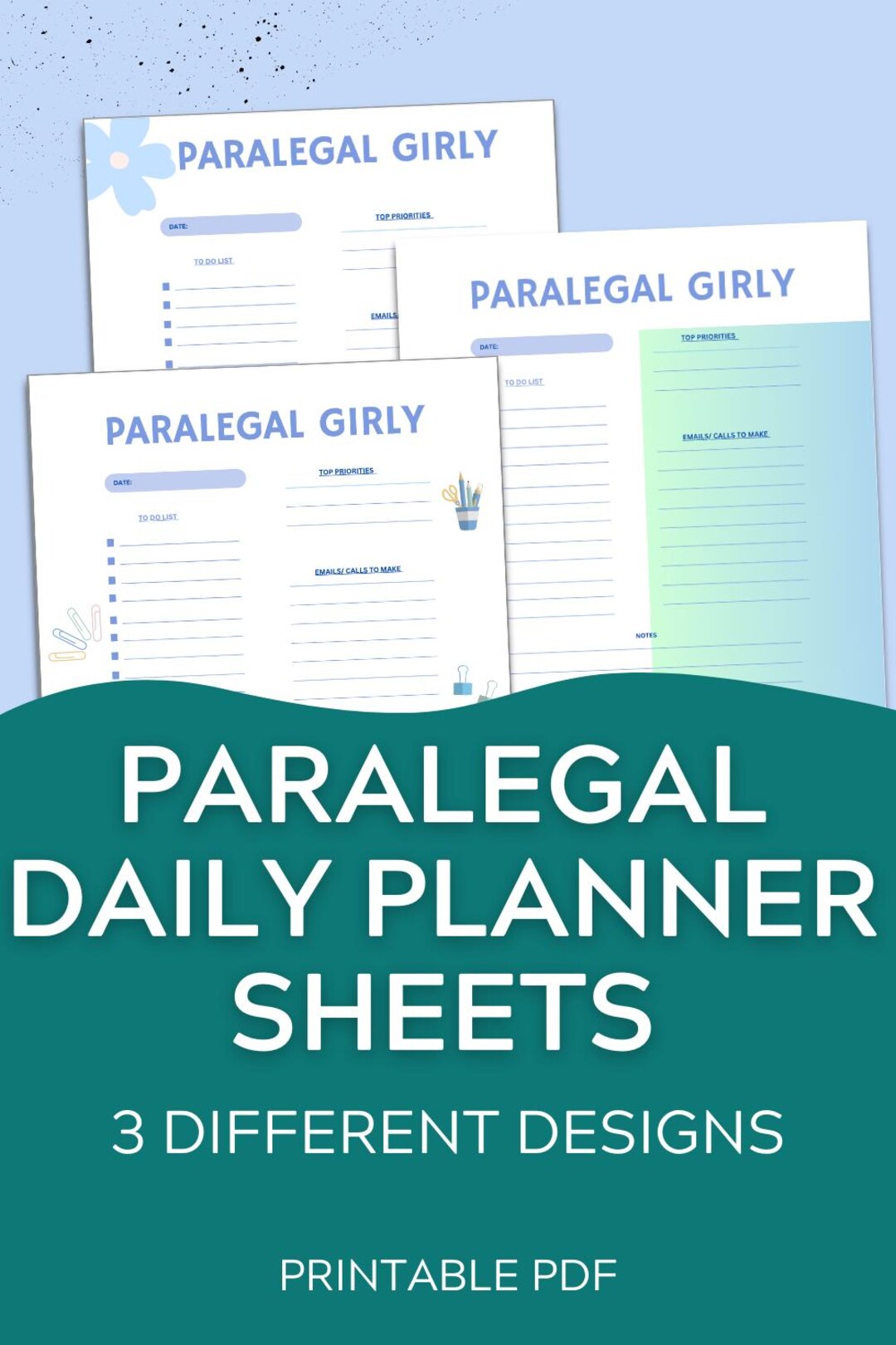 Paralegal Daily Planner Printable: Law Office To-do List (PDF Download ...