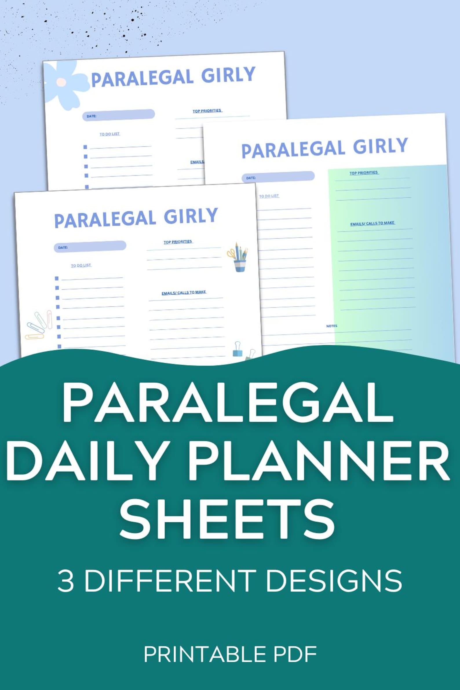 Paralegal Daily Planner Printable: Law Office To-do List (PDF Download ...
