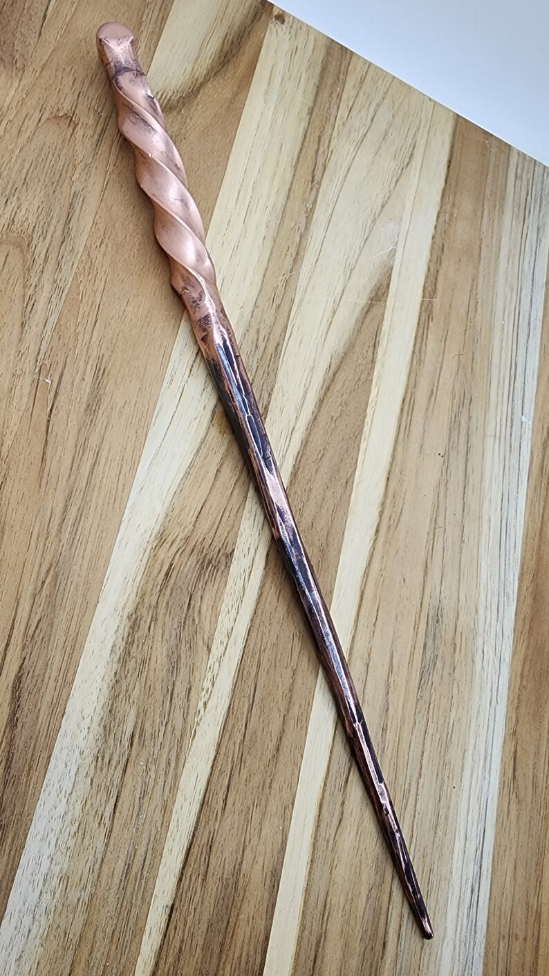 Hand Forged Copper Wand With Twisted Handle - Etsy