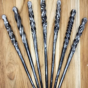Hand Forged Steel Wand With Twisted Handle - Etsy