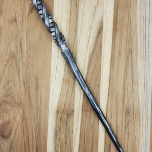 Hand Forged Steel Wand With Twisted Handle - Etsy