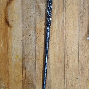 Hand Forged Steel Wand With Twisted Handle - Etsy