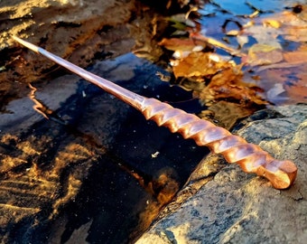 Wand of Copper Hand Forged Magic Wand With Twist Handle for Divination ...