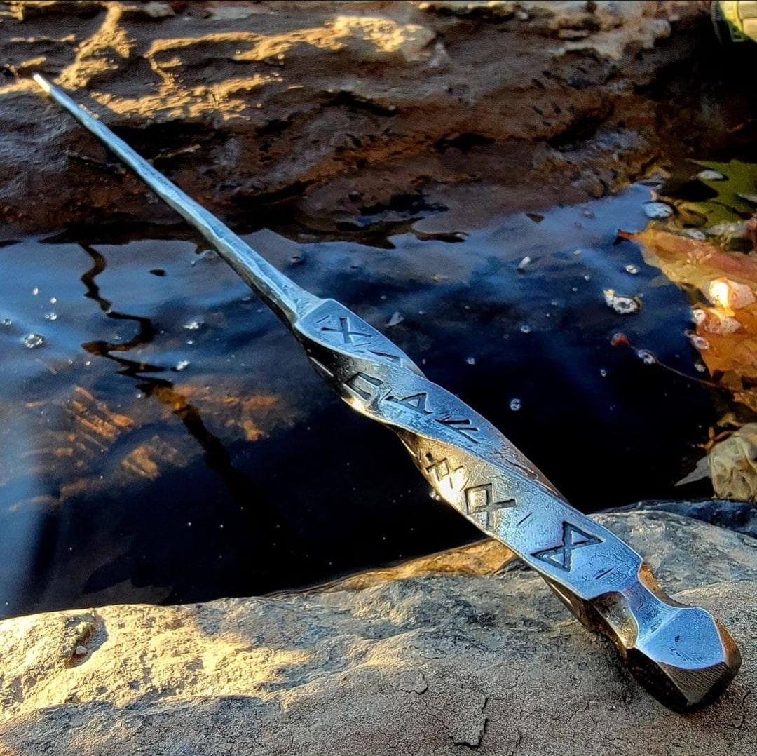 Premium Steel Rune Wand - Etsy