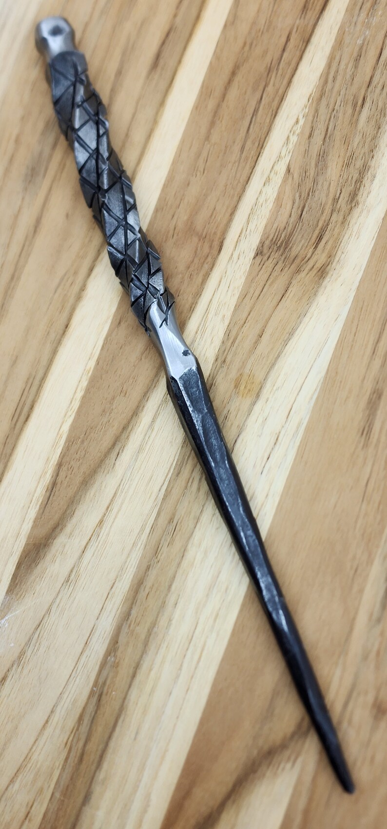 Hand Forged Steel Wand With Twisted Handle - Etsy