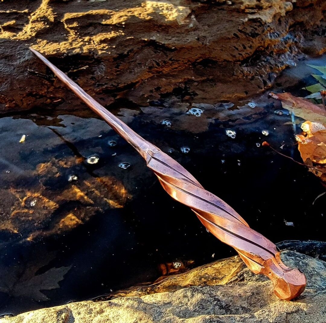 Hand Forged Copper Wand With Twisted Handle - Etsy