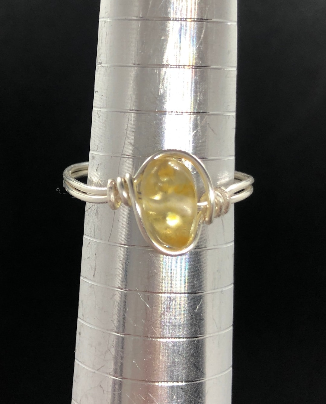 Citrine Ring Chakra Stone Citrine Wire Wrap Ring Dainty Ring Gift Idea ...