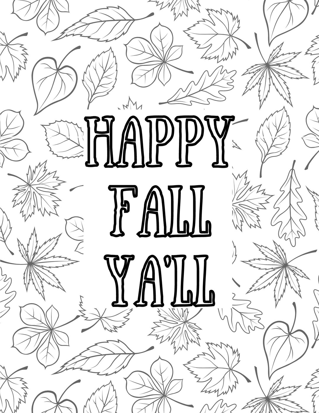Downloadable Fall Coloring Book - Etsy