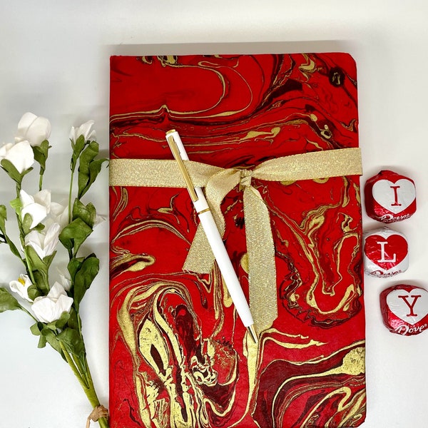 Red Leather Journal - Etsy