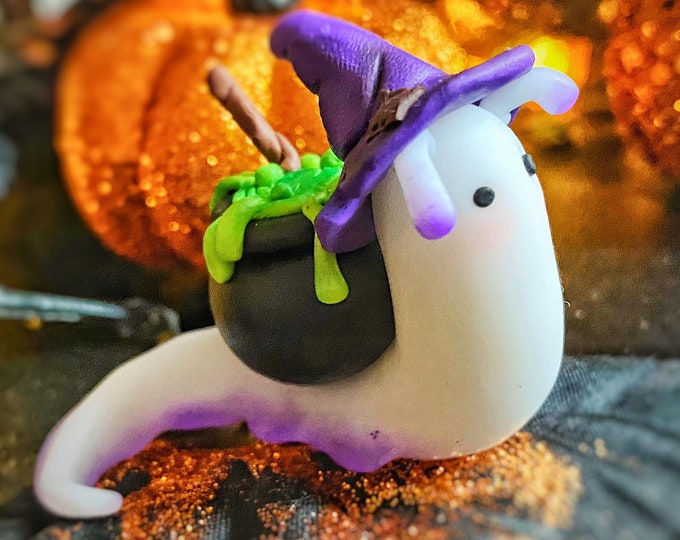 Potion Brewing Witch Snail Polymer Clay Handcrafted Spooky Decoration ...