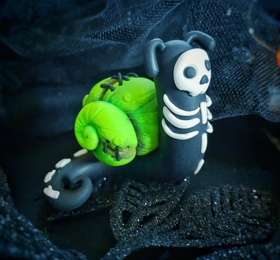 Skeleton Snail Zombie Shell Polymer Clay Figurine - Etsy