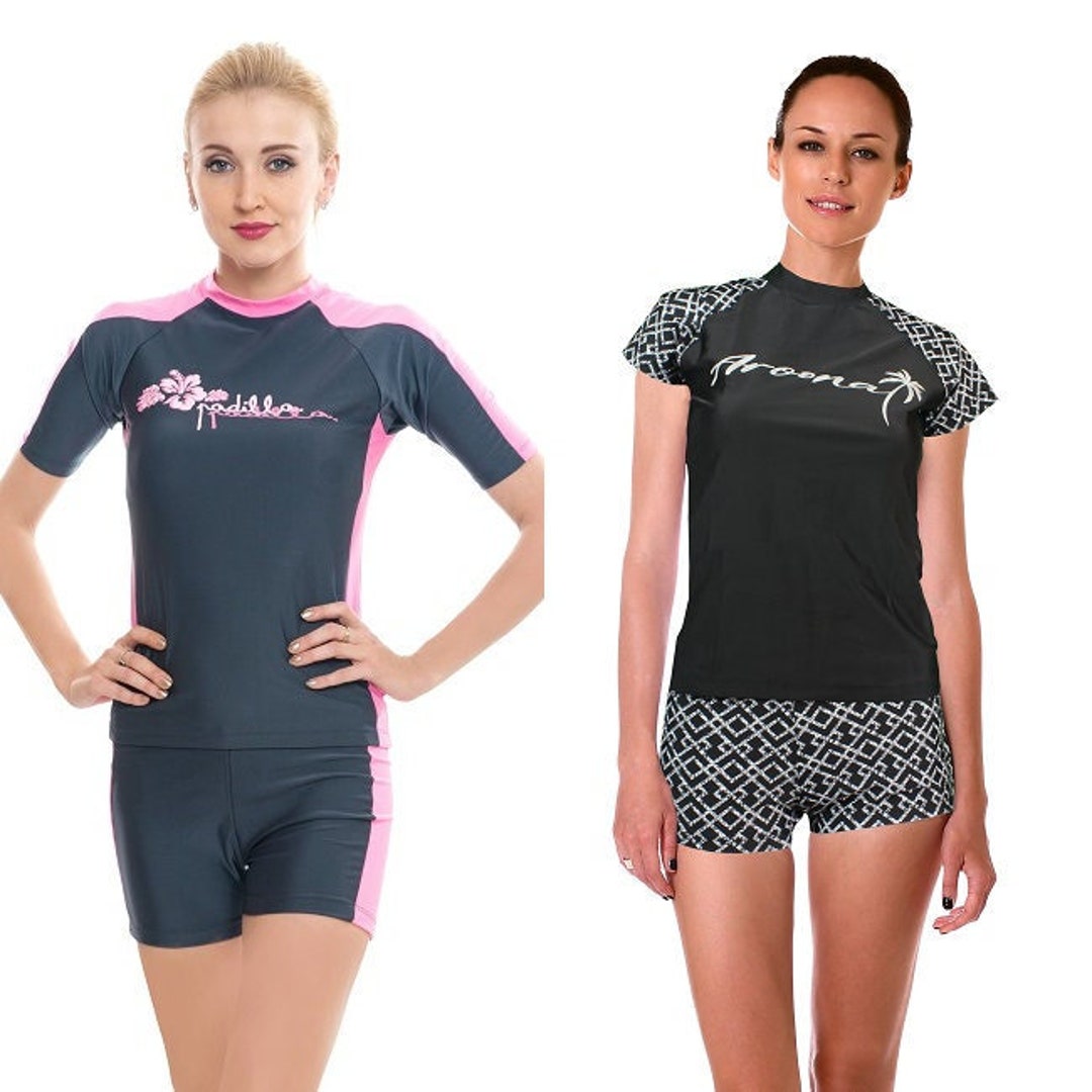 Women Rash Guard Ladies Two Piece Swimsuits Bathing Suits Swimwear ...