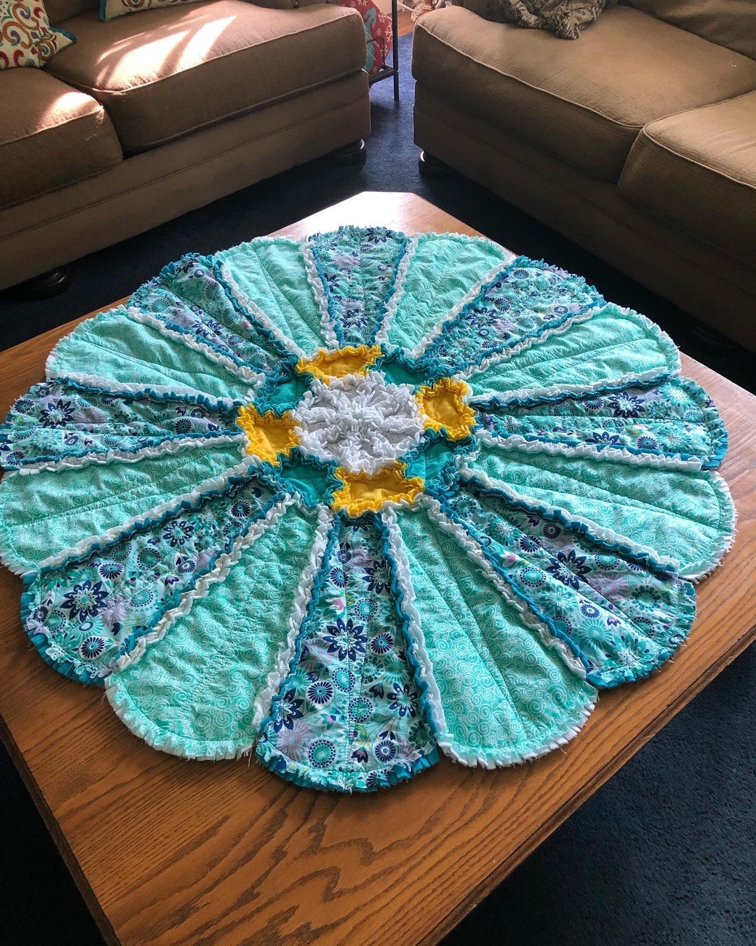 Flower Rag Quilt - Etsy