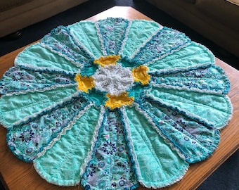 Garden Magic Queen Rag Quilt - Blues, Pinks, Greens, White, Cream - Etsy