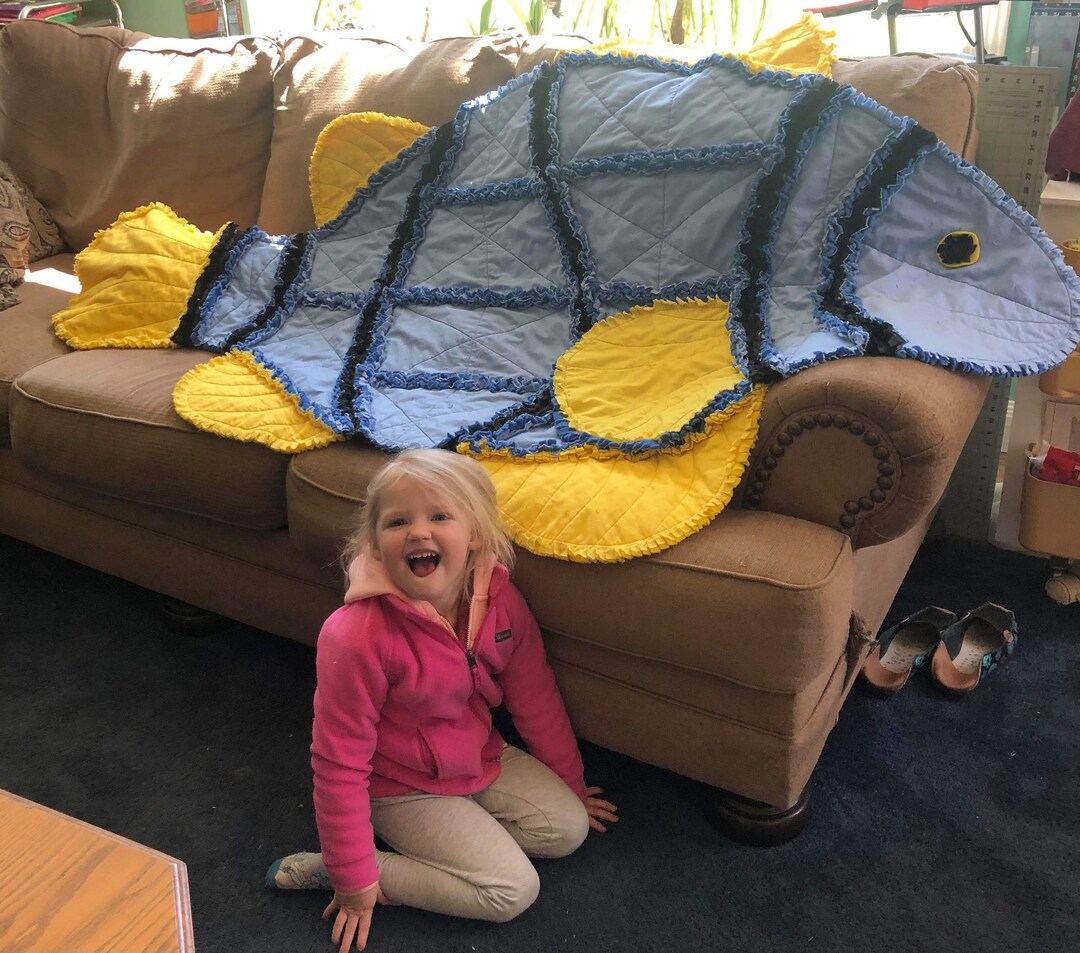 Pacific Blue Tang Fish Rag Quilt - Etsy
