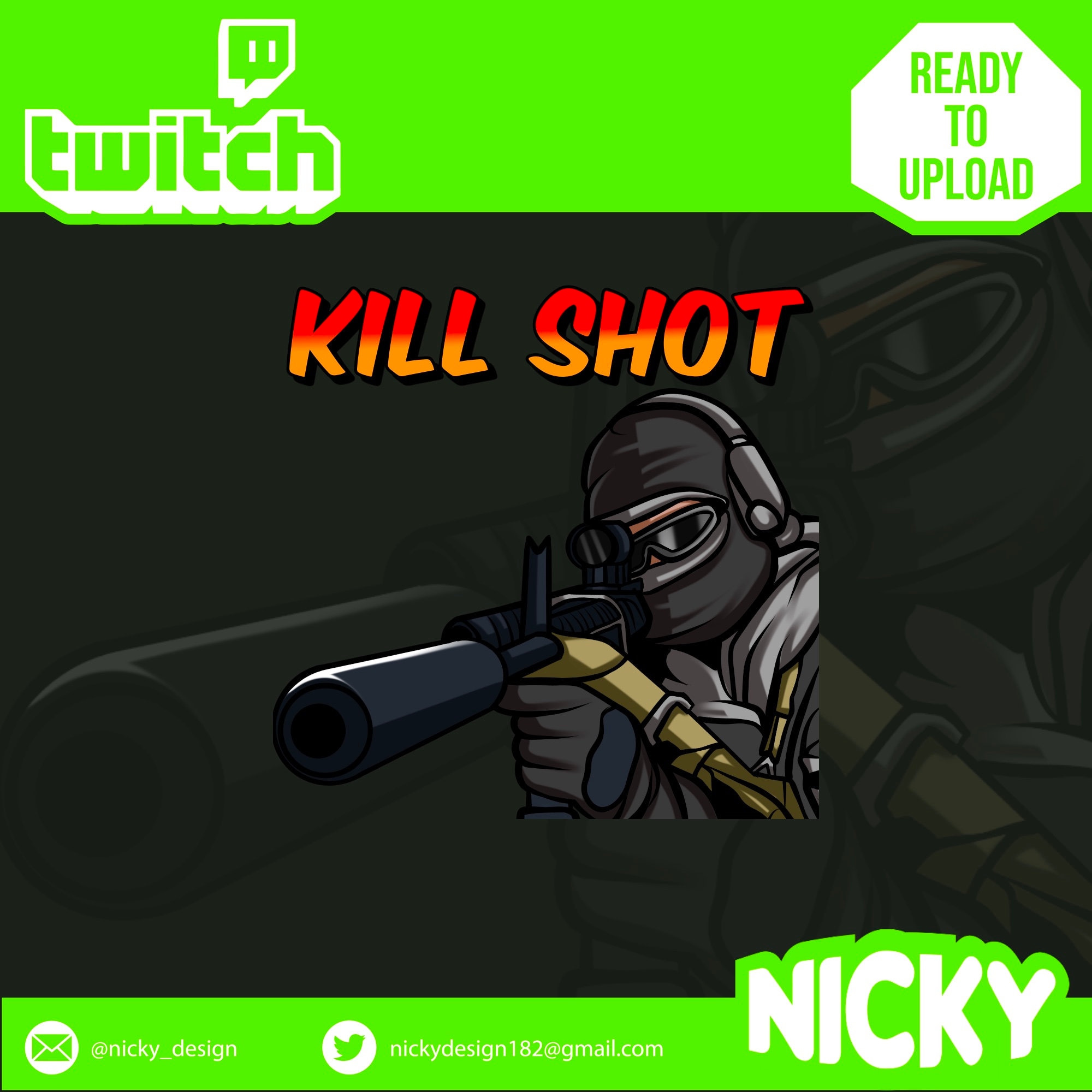 Sniper Twitch Emotes Anime Twitch Emotes Kawaii Twitch | Etsy France