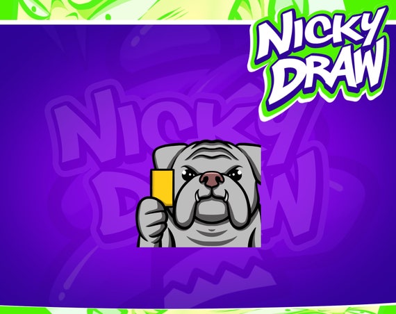 Bulldog Yellow Card Twitch Emotes // Anime Twitch Emotes // - Etsy