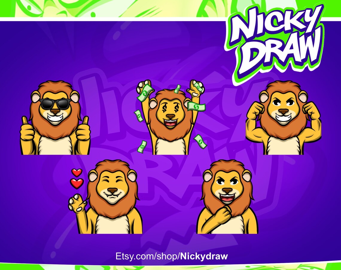 Lion Twitch Emotes // Anime Twitch Emotes // Kawaii Twitch Emotes ...