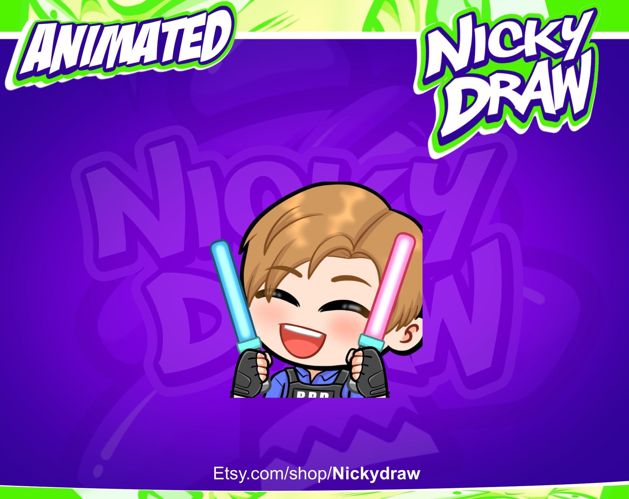 Animated Rave Twitch Emotes // Leon S Kennedy // DBD Twitch Emotes ...