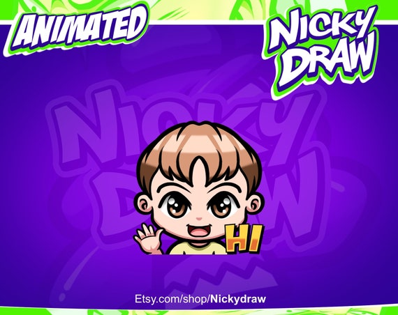 Animated Hi Twitch Emotes // Animated Chibi Twitch Emotes // - Etsy