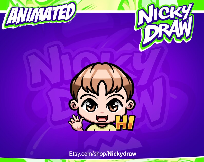 Animated Hi Twitch Emotes // Animated Chibi Twitch Emotes // Animated ...