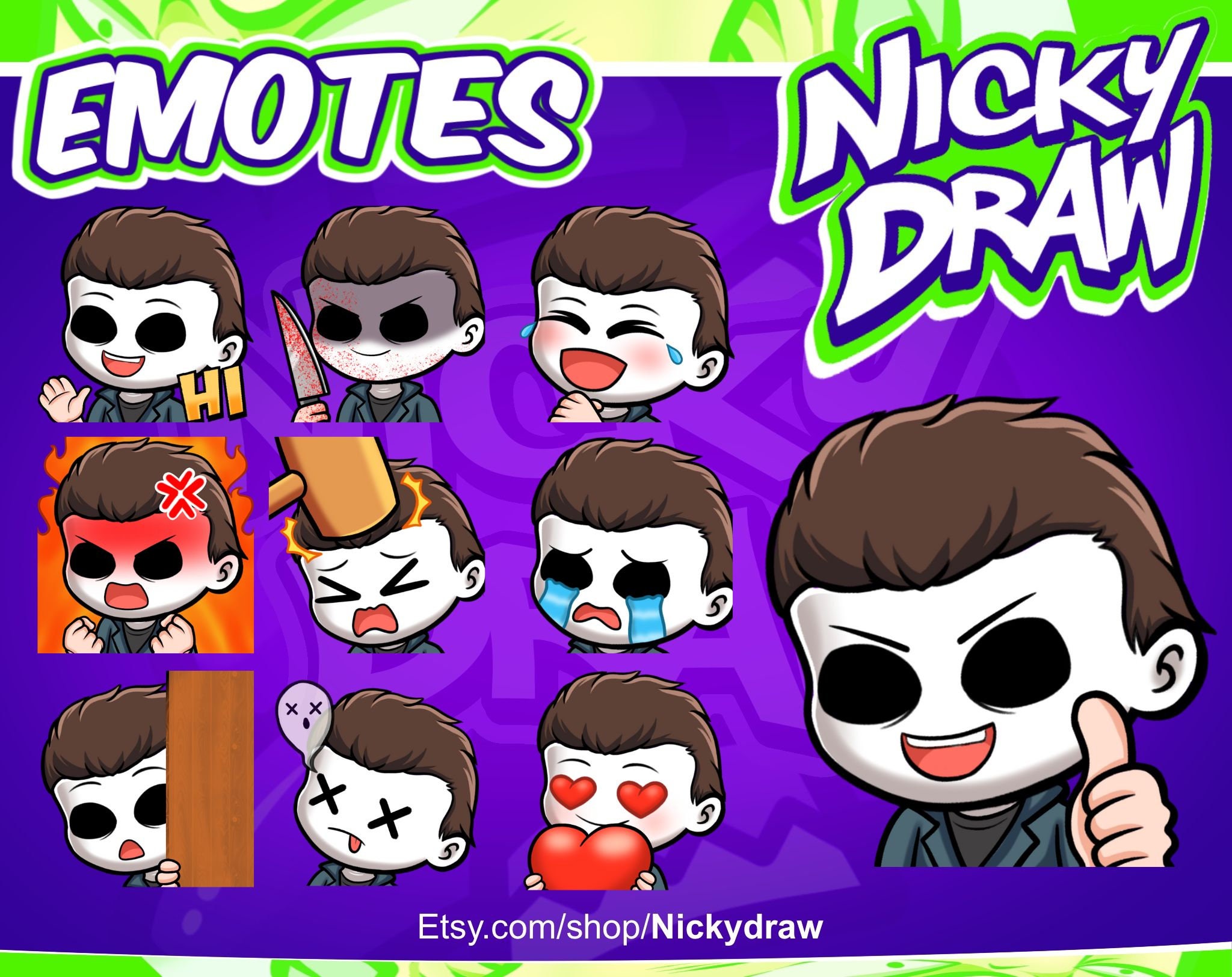 Michael Myers Twitch Emotes // Twitch Emotes // DBD Twitch Emotes ...