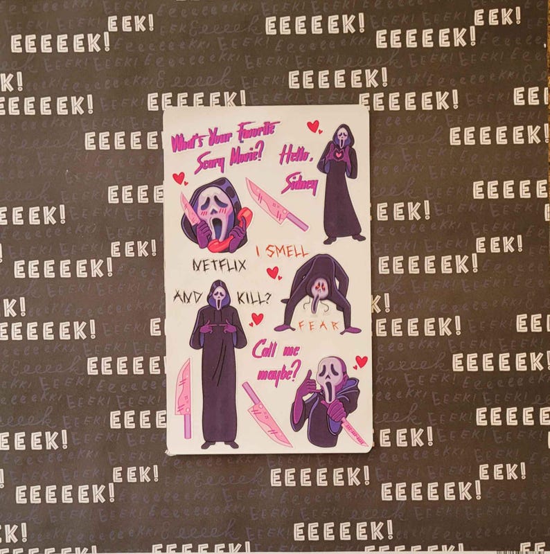 Scream Ghost Face Stickers Sheet - Etsy