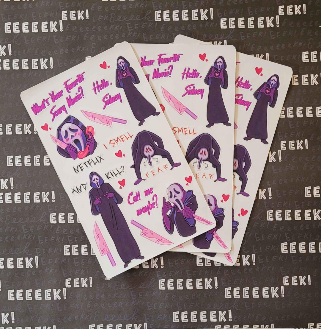 Scream Ghost Face Stickers Sheet - Etsy