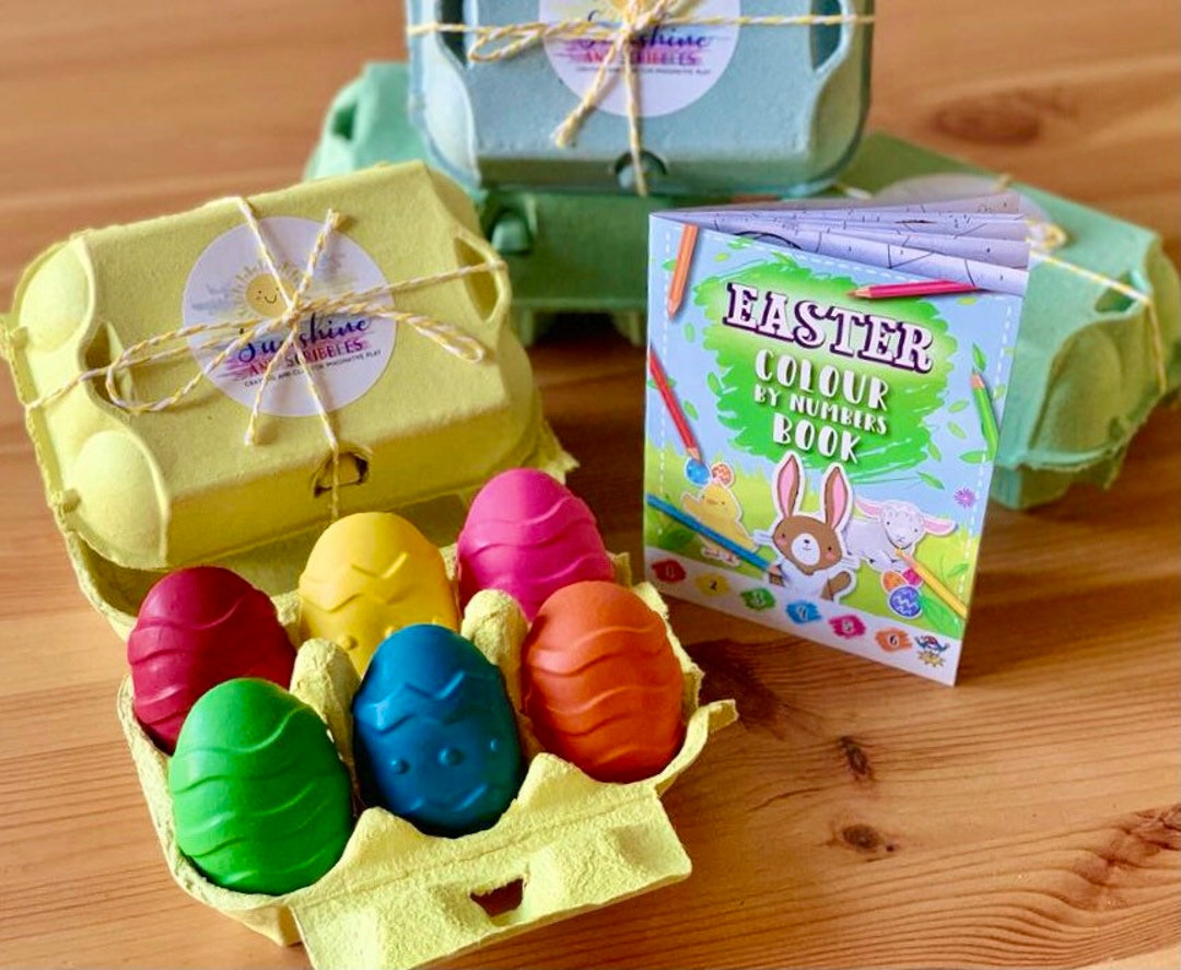 Easter Egg Crayons Gift Set,easter Gift,easter Basket,egg Carton ...