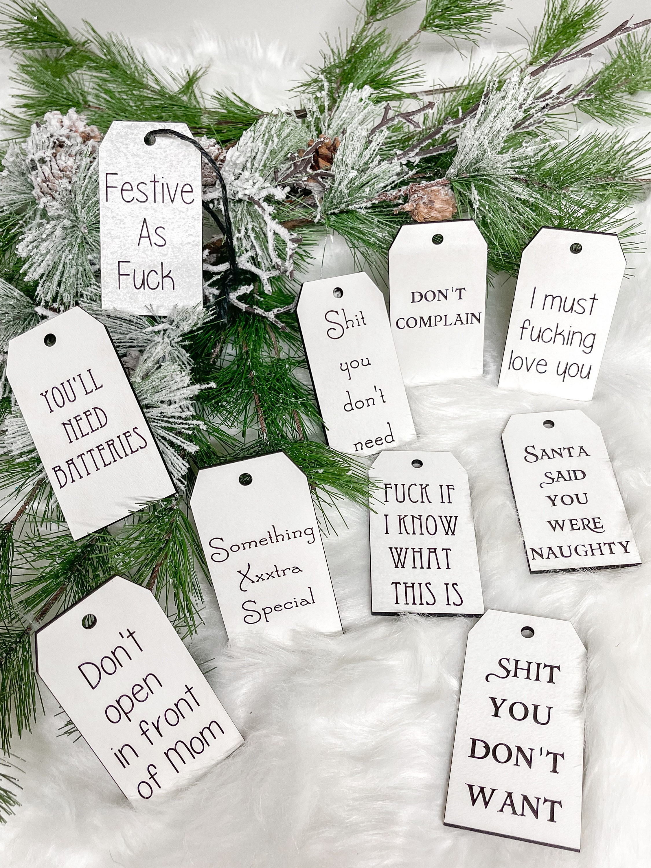 Funny Christmas Gift Tags, SVG File, Adult, Inappropriate Holiday Tags ...