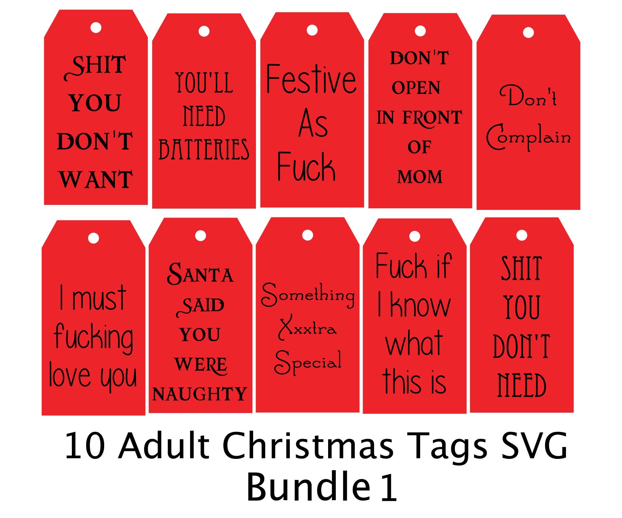 Funny Christmas Gift Tags, SVG File, Adult, Inappropriate Holiday Tags ...