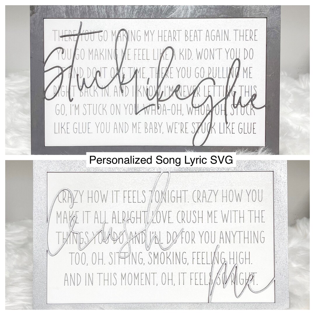 Personalized Song Lyric Sign SVG | Wedding Song SVG | Anniversary Gift ...