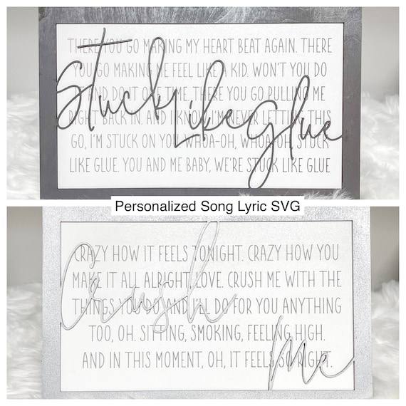 Personalized Song Lyric Sign SVG Wedding Song SVG | Etsy