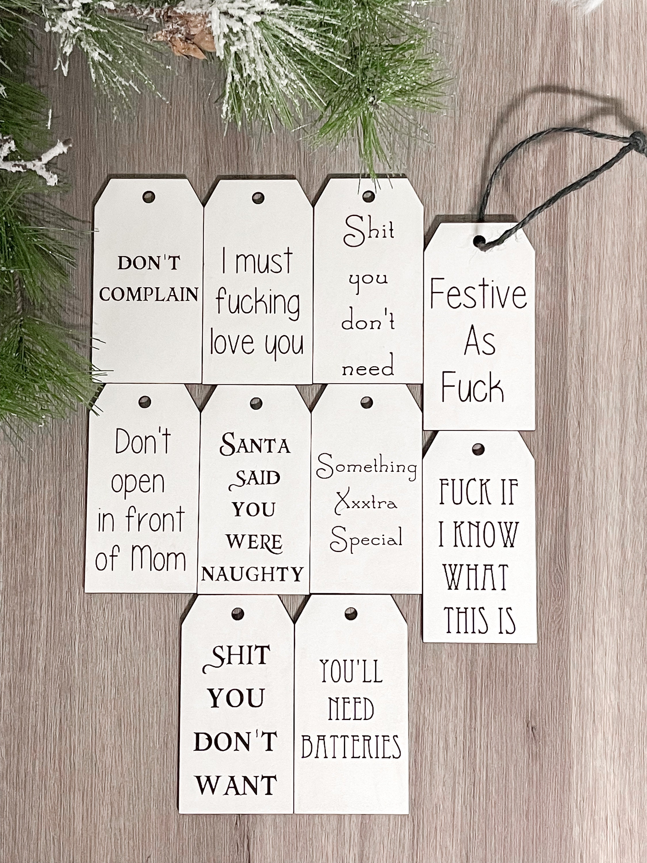 Funny Christmas Gift Tags, SVG File, Adult, Inappropriate Holiday Tags ...