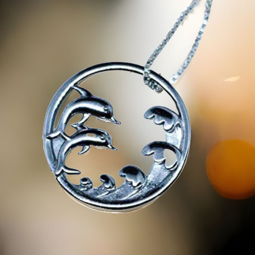 Graceful Dolphin Sterling Silver Pendant 925, Ocean-inspired Jewelry - Etsy