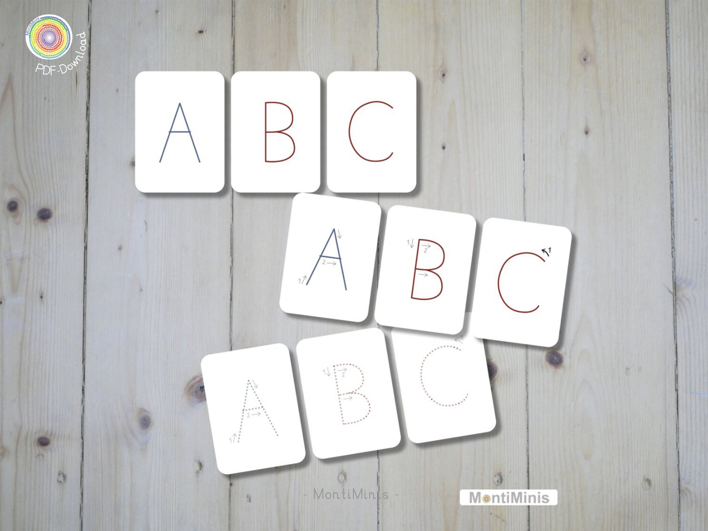 Tarjetas ABC (letras mayúsculas) - Plantilla de impresión del alfabeto ...