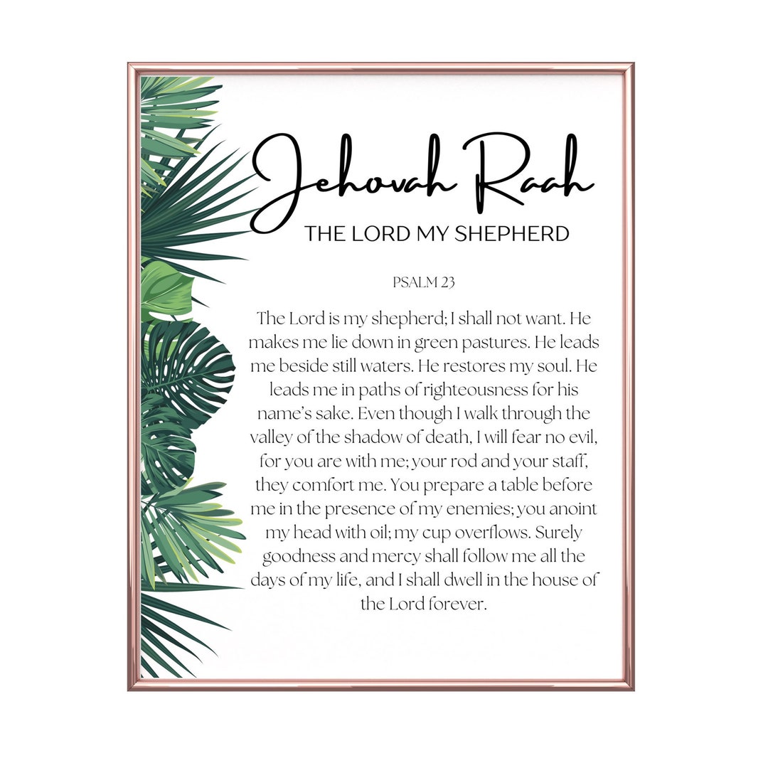 JEHOVAH RAAH the Lord My Shepherd Psalm 23 Print 2023 Digital Print - Etsy