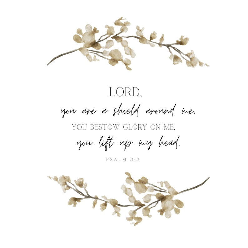 Psalm 3:3 Print, Bible Verse Wall Decor, Scripture Instant Download - Etsy