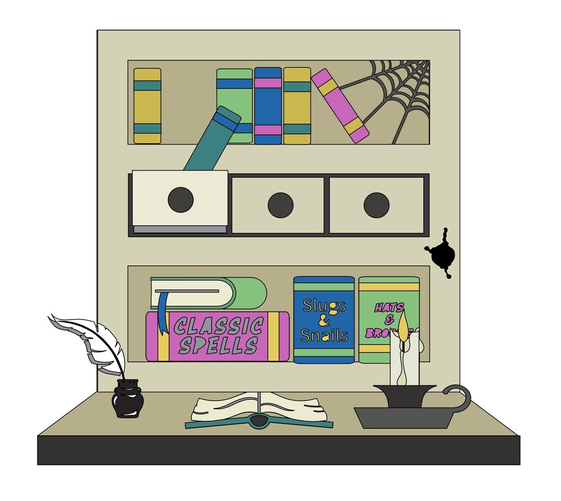 Witches and Wizards Bookcase SVG Cut File for Cricut Plus Png - Etsy